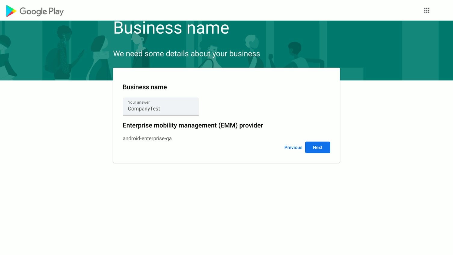 Setting up Android Enterprise: Link Google Account